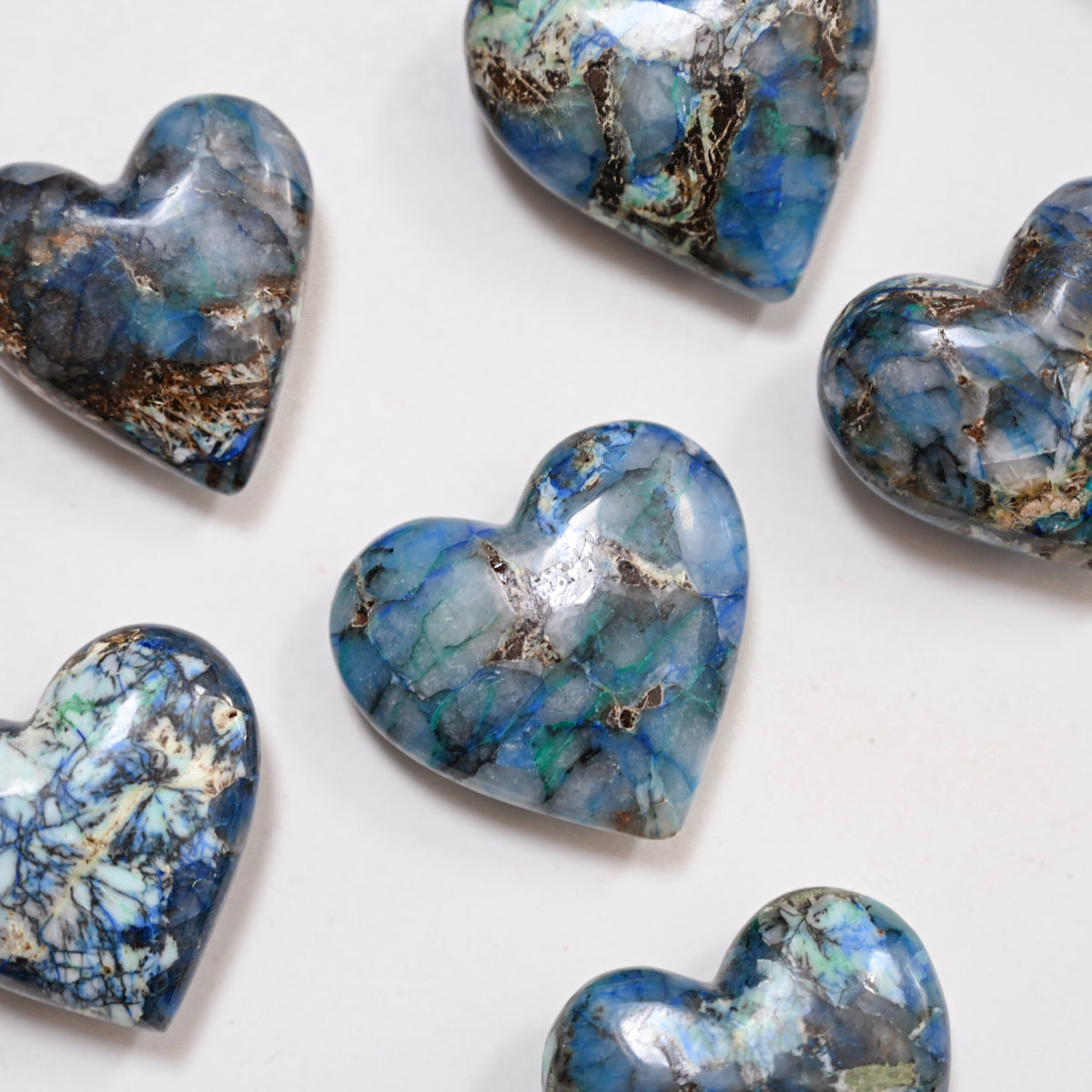 azurite hearts – crystal + the moon